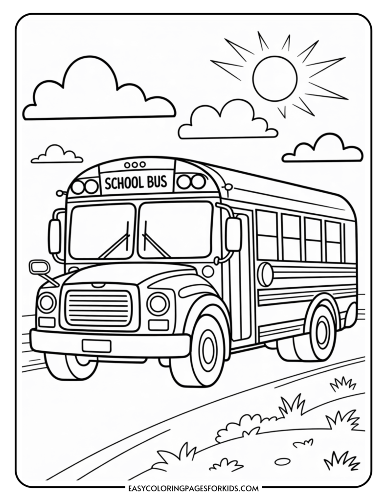 School Bus Coloring Pages for Kids (10 Free PDF Sheets) - Easy Coloring ...