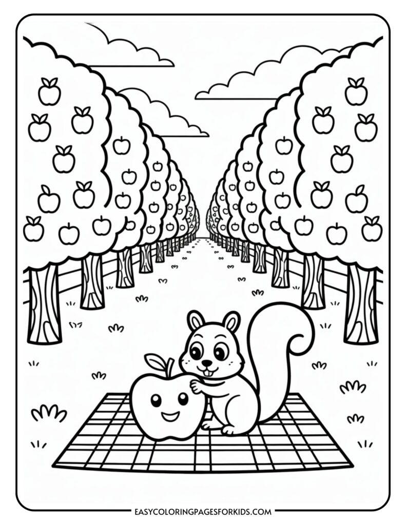 Apple Tree Coloring Pages to Print and Color (5 Pages) - Easy Coloring ...