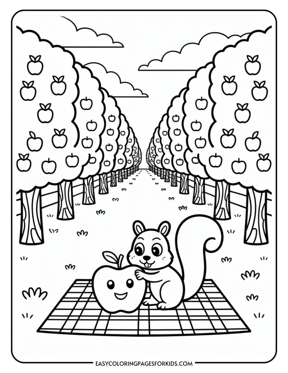 Apple Tree Coloring Pages to Print and Color (5 Pages) - Easy Coloring ...
