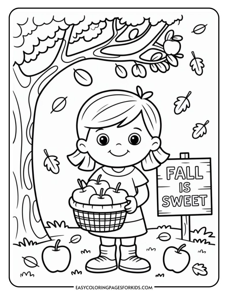 Apple Tree Coloring Pages to Print and Color (5 Pages) - Easy Coloring ...