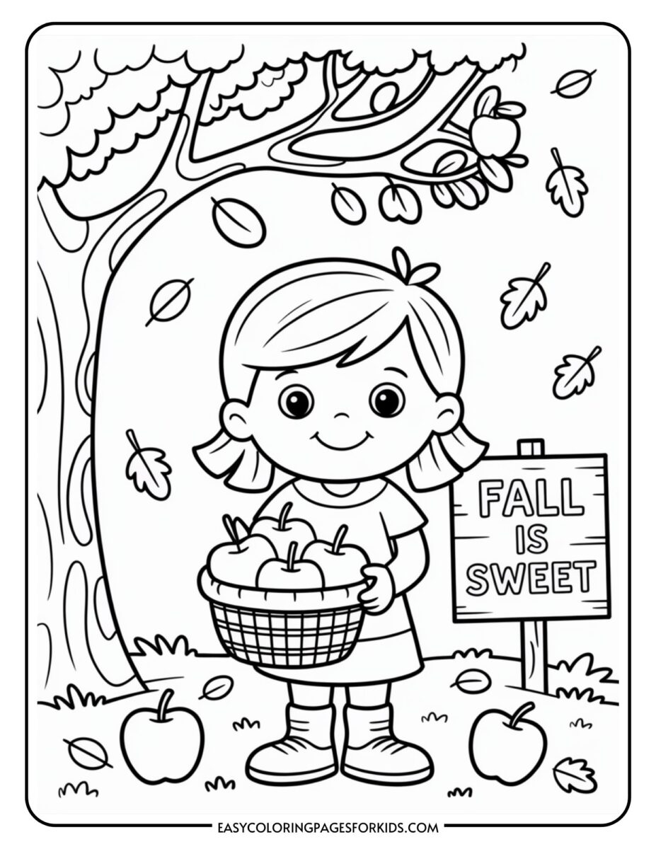 Apple Tree Coloring Pages to Print and Color (5 Pages) - Easy Coloring ...