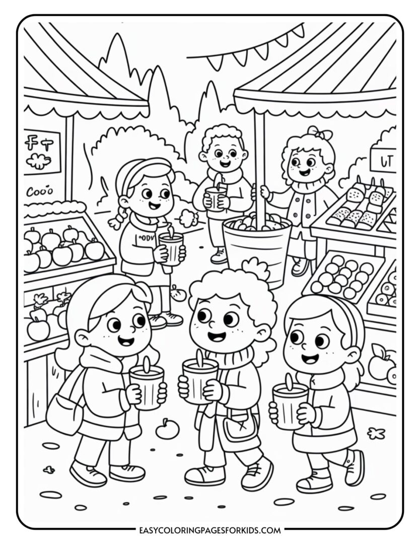 Farmers Market Coloring Pages for Kids (8 Printable PDFs) - Easy ...