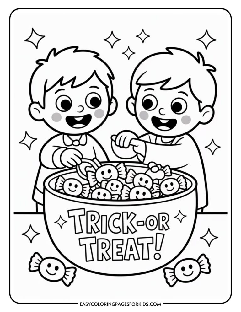 Halloween Candy Coloring Pages (5 Printable PDF Pages) - Easy Coloring ...
