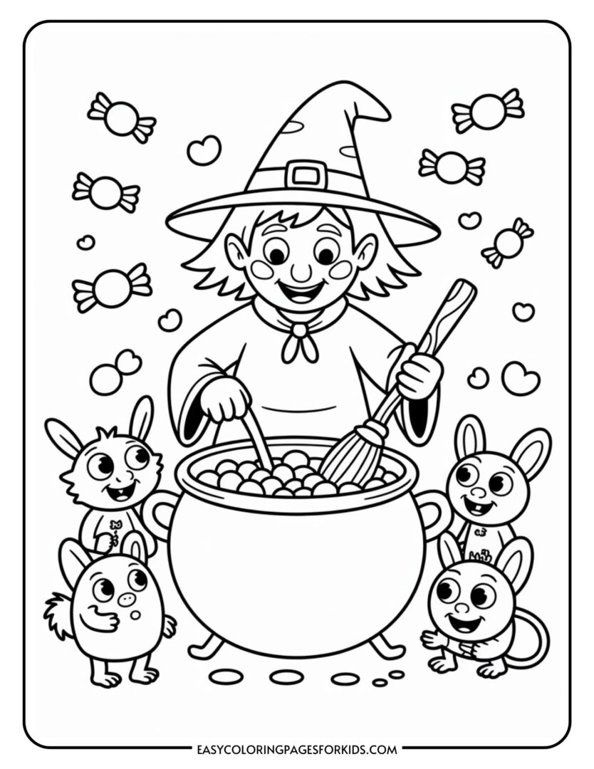 Halloween Candy Coloring Pages (5 Printable PDF Pages) - Easy Coloring ...