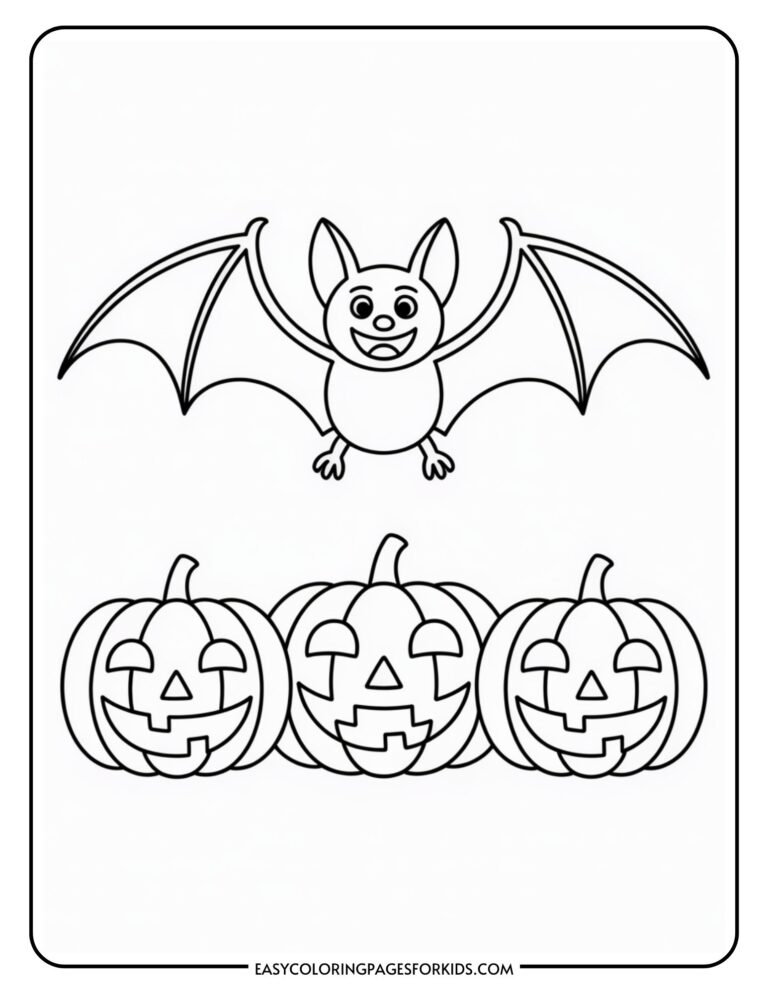 Halloween Coloring Pages for Preschoolers (4 Free Pages) - Easy ...