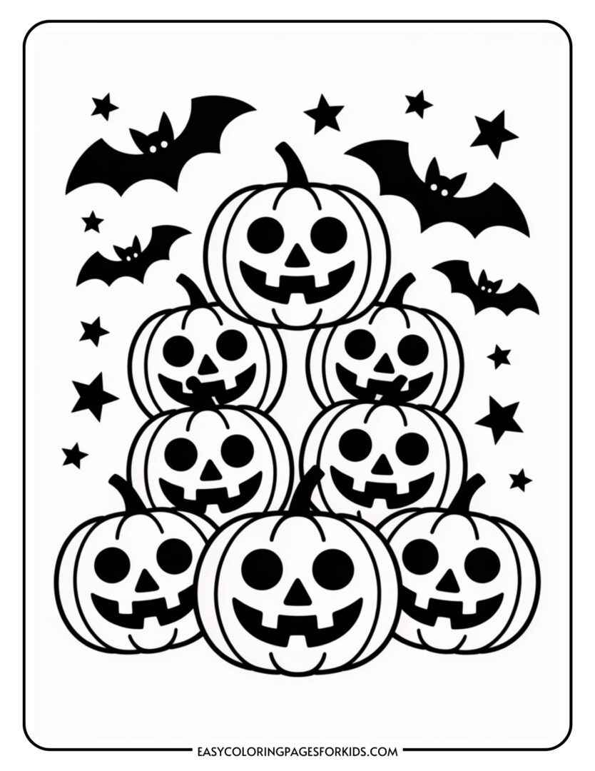 Halloween Pumpkin Coloring Pages for Kids (5 Printables) - Easy ...