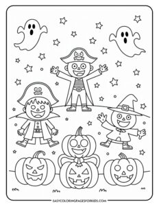 Halloween Pumpkin Coloring Pages for Kids (5 Printables) - Easy ...