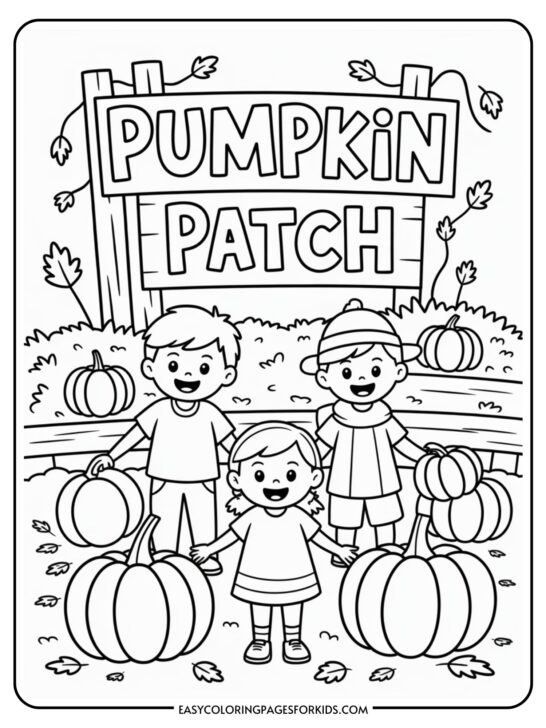The Best Pumpkin Patch Coloring Pages (5 Printables) - Easy Coloring ...