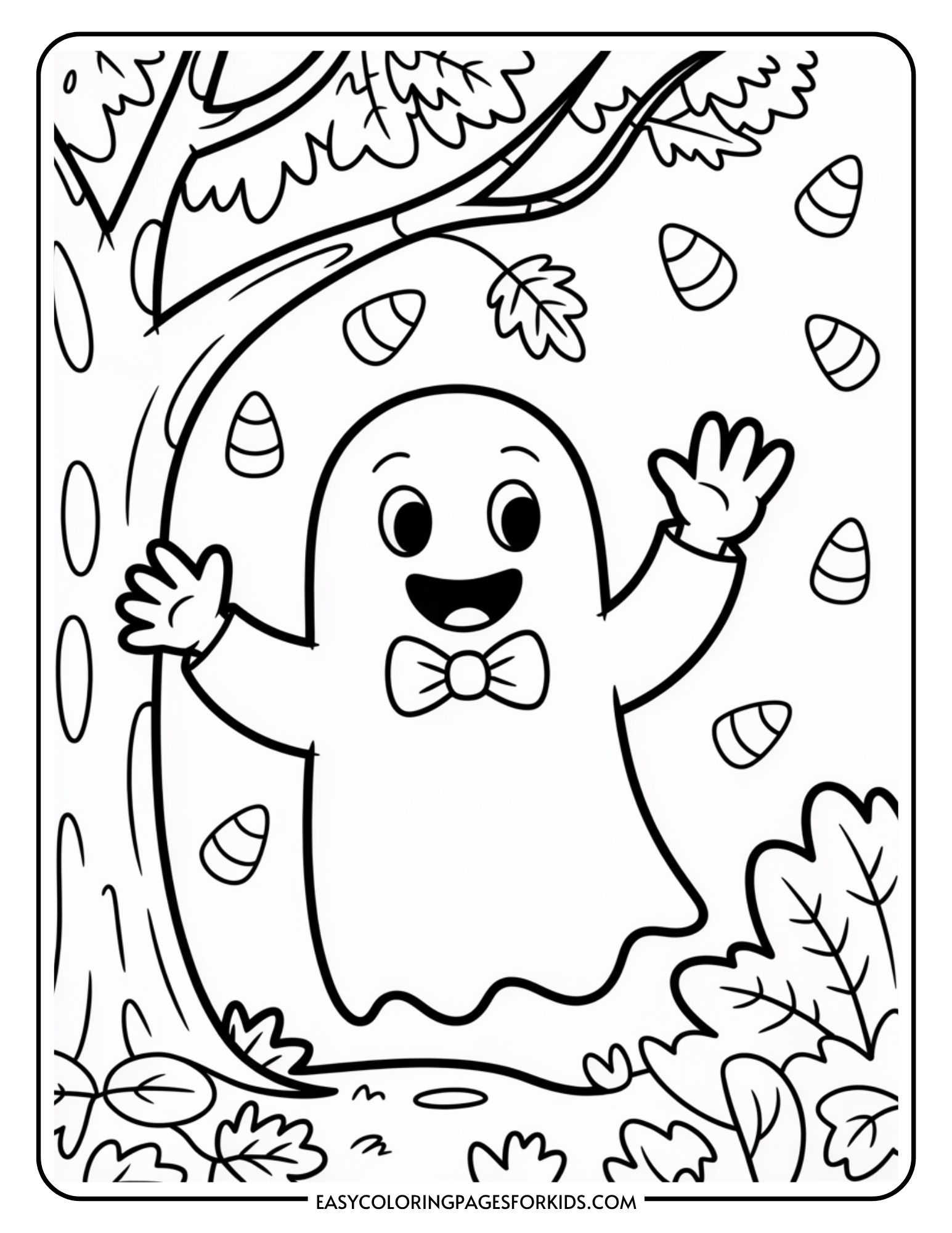 Spooky Cute Halloween Coloring Pages for Kids (7 Printables) - Easy ...