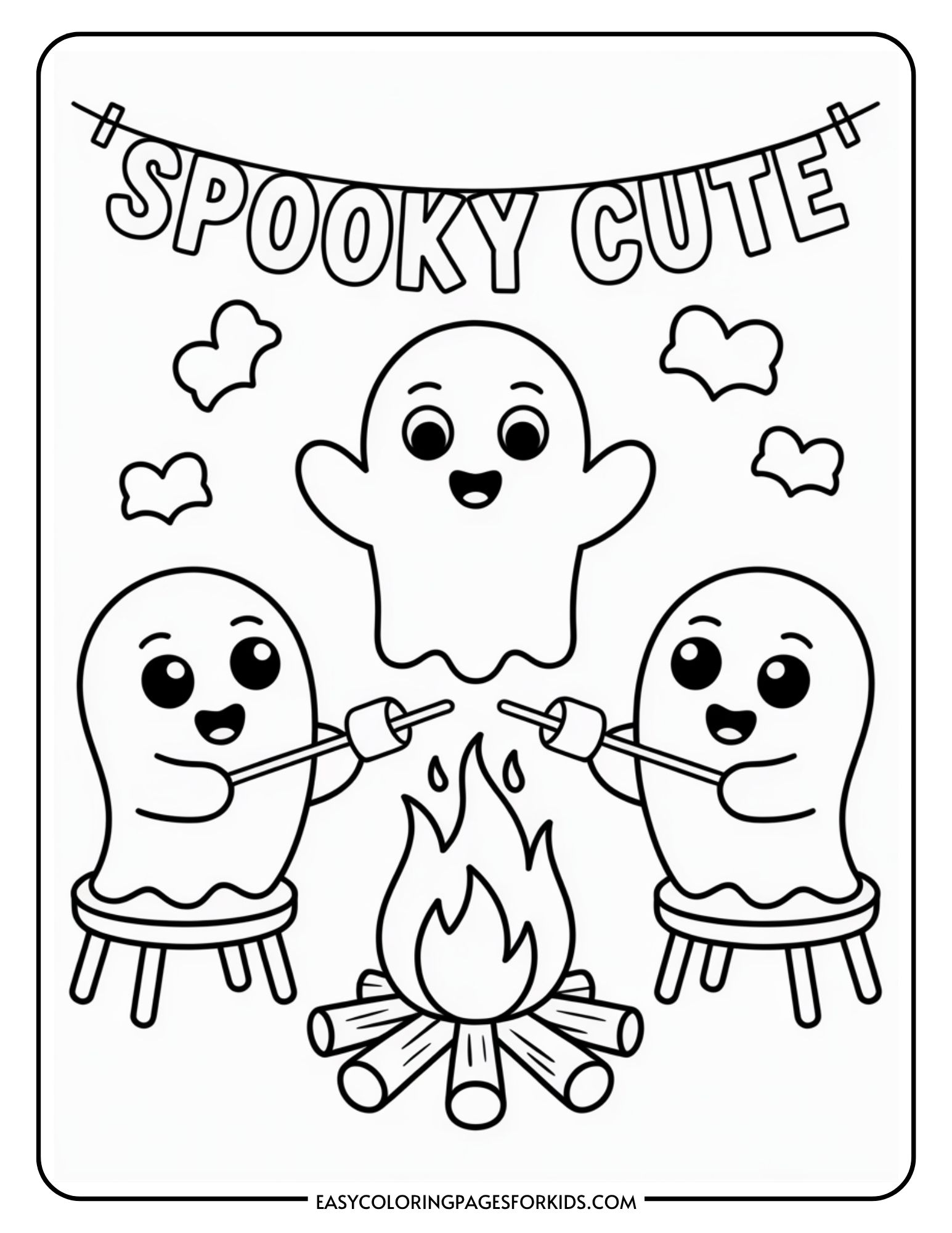 Spooky Cute Halloween Coloring Pages for Kids (7 Printables) - Easy ...
