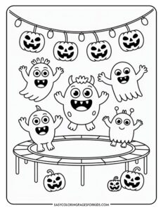 Spooky Cute Halloween Coloring Pages for Kids (7 Printables) - Easy ...