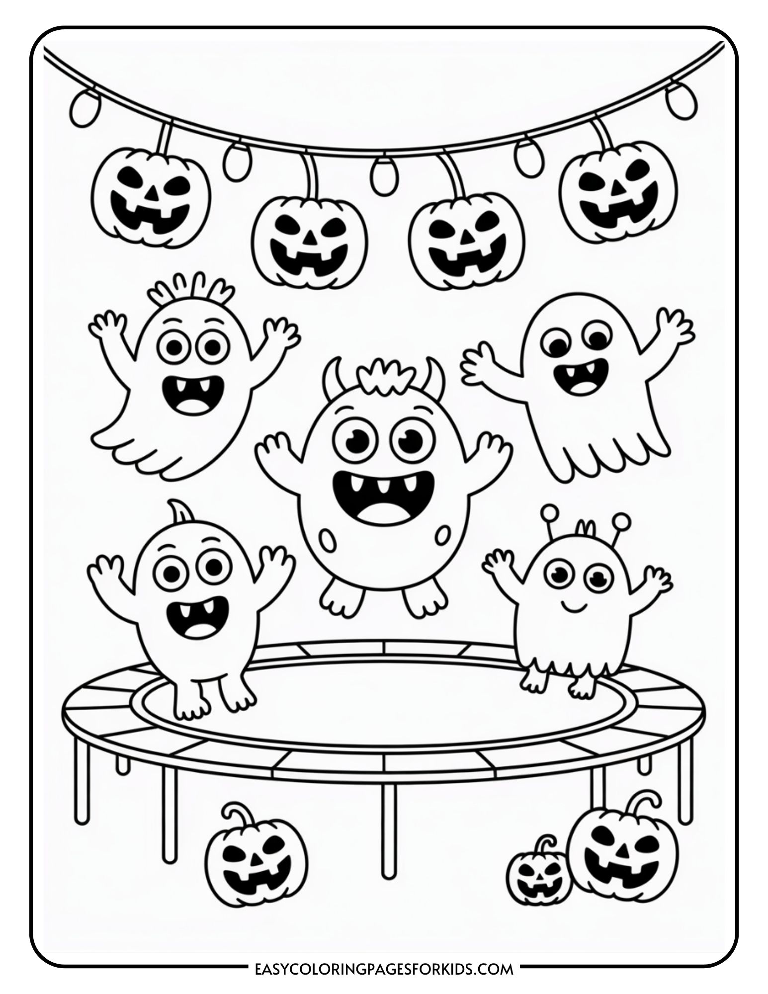Spooky Cute Halloween Coloring Pages for Kids (7 Printables) - Easy ...