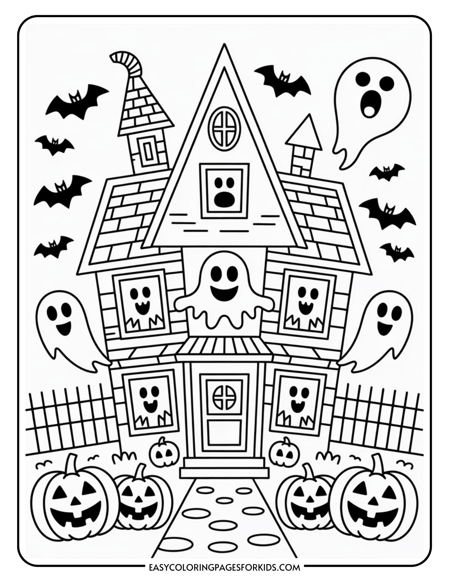 Spooky Cute Halloween Coloring Pages for Kids (7 Printables) - Easy ...