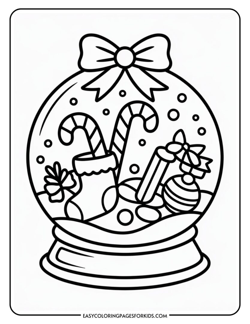 Christmas Coloring Pages Snow Globe (8 Sheets To Color) - Easy Coloring ...