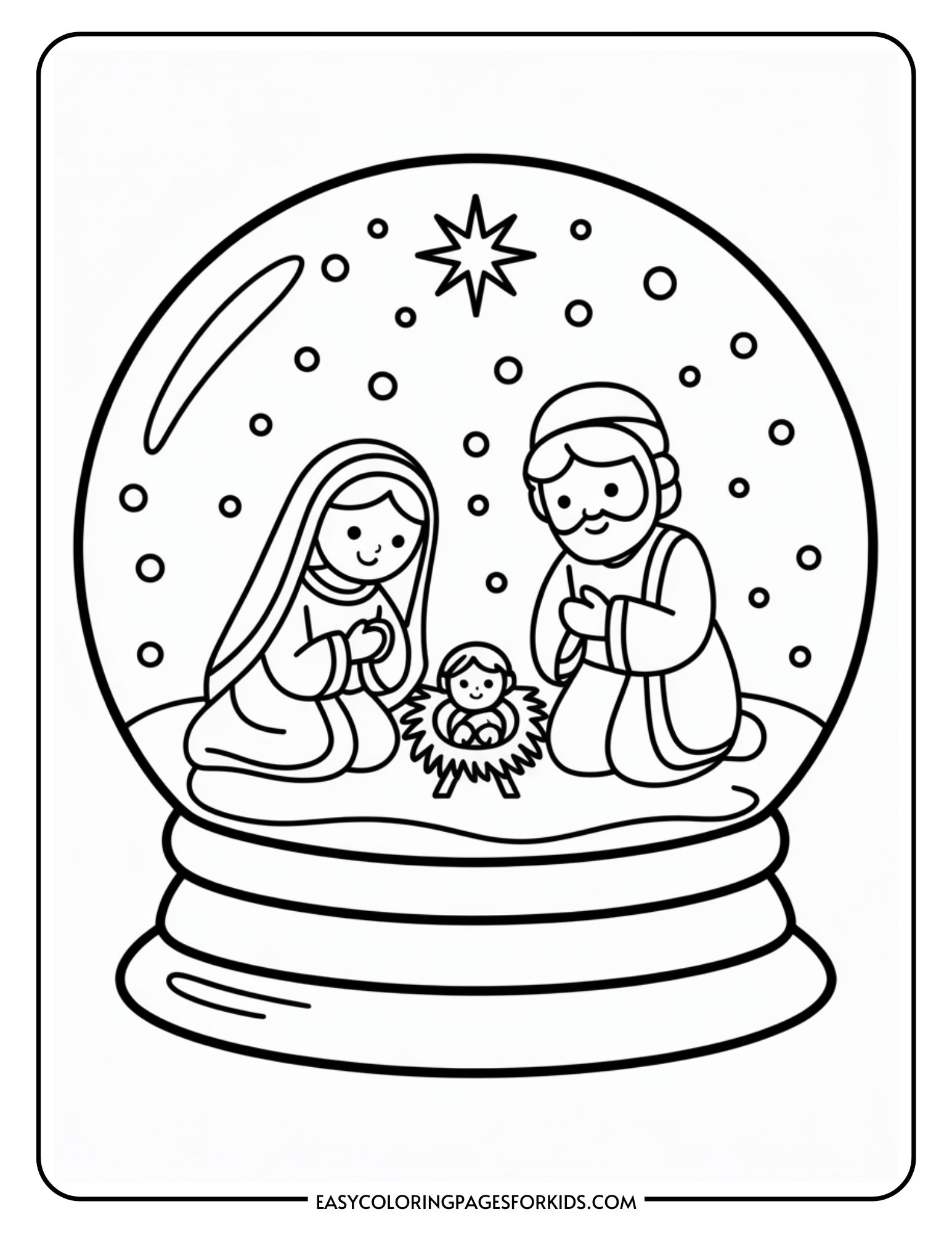 Christmas Coloring Pages Snow Globe (8 Sheets To Color) - Easy Coloring ...