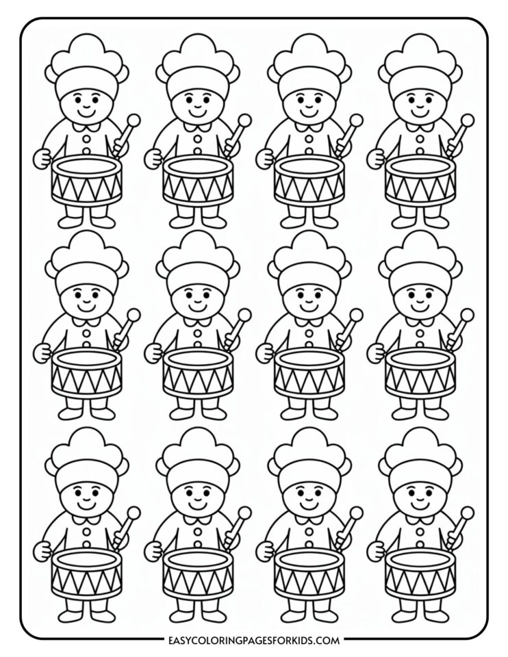12 Days Of Christmas Coloring Pages (13 Coloring Sheets) - Easy ...