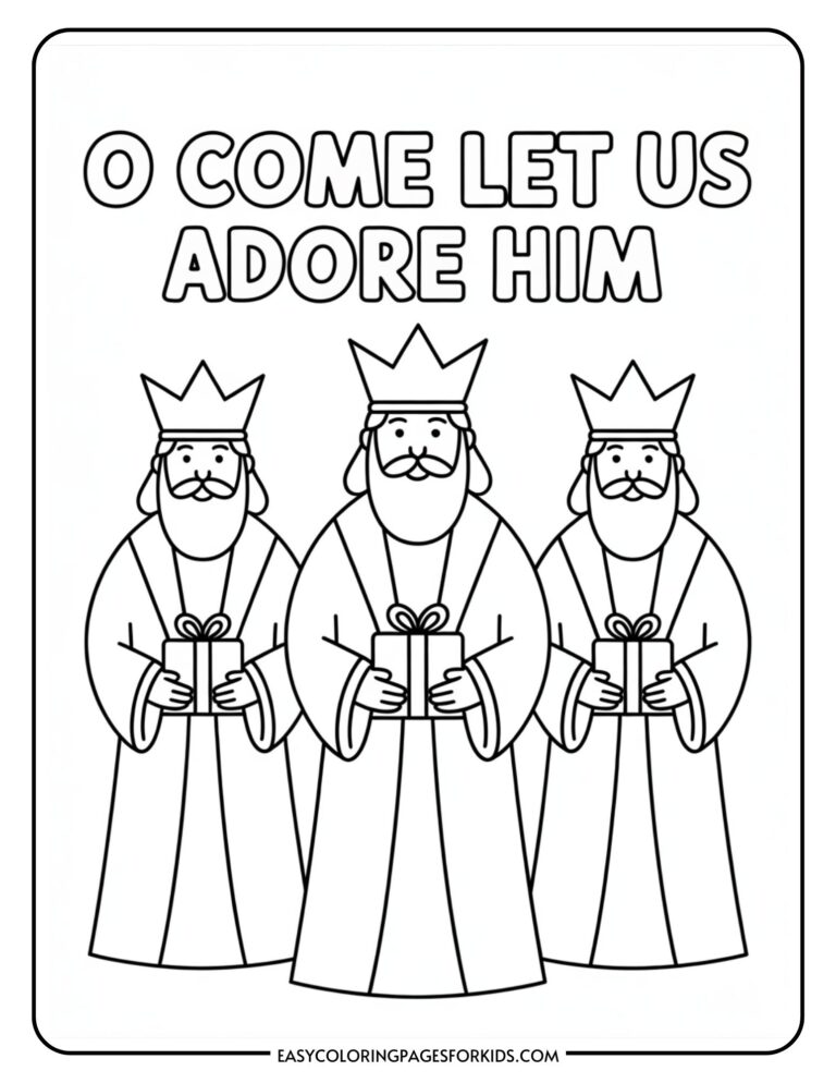 Christian Christmas Coloring Pages (11 Sheets To Color) - Easy Coloring ...
