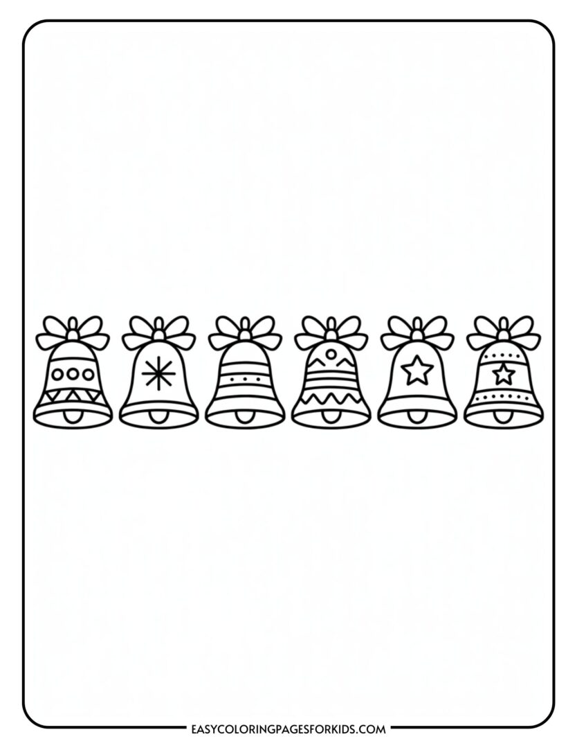 Christmas Bells Coloring Pages (8 Printable Pages) - Easy Coloring ...