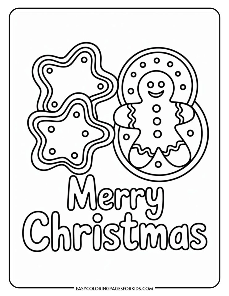 Christmas Cookie Coloring Pages (13 Printable PDF Pages) - Easy ...