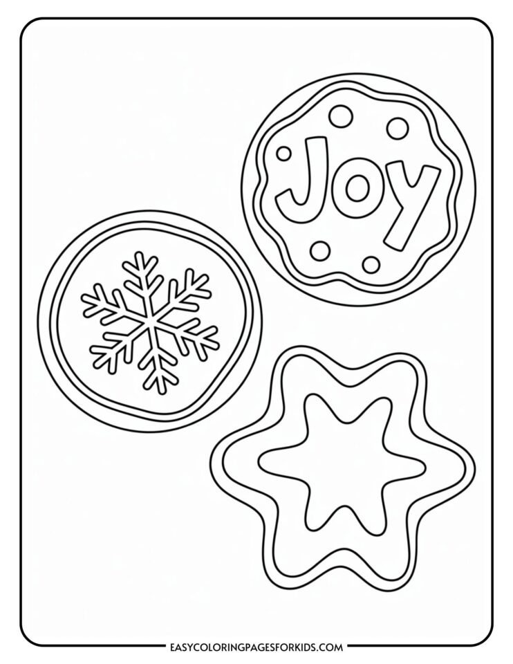 Christmas Cookie Coloring Pages (13 Printable PDF Pages) - Easy ...
