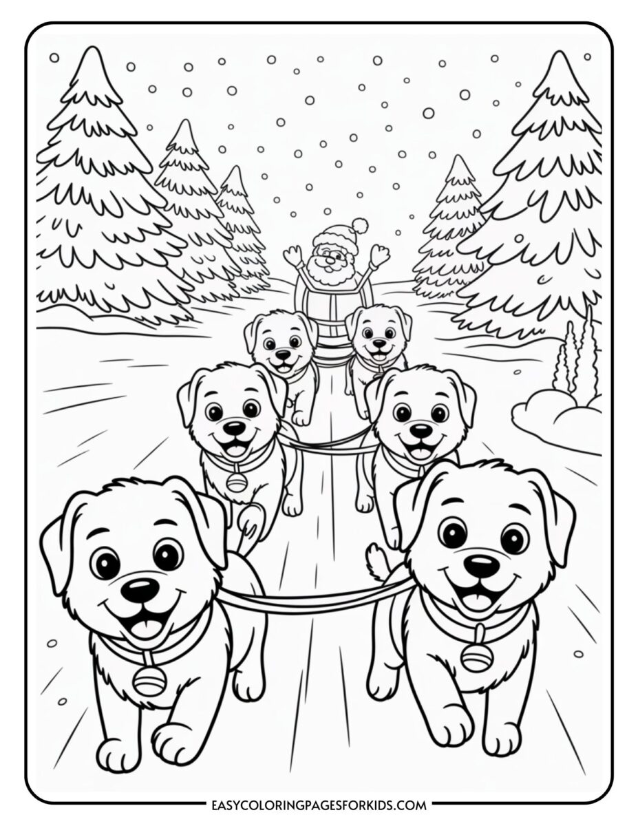 Christmas Dog Coloring Page (12 Sheets To Color) - Easy Coloring Pages ...