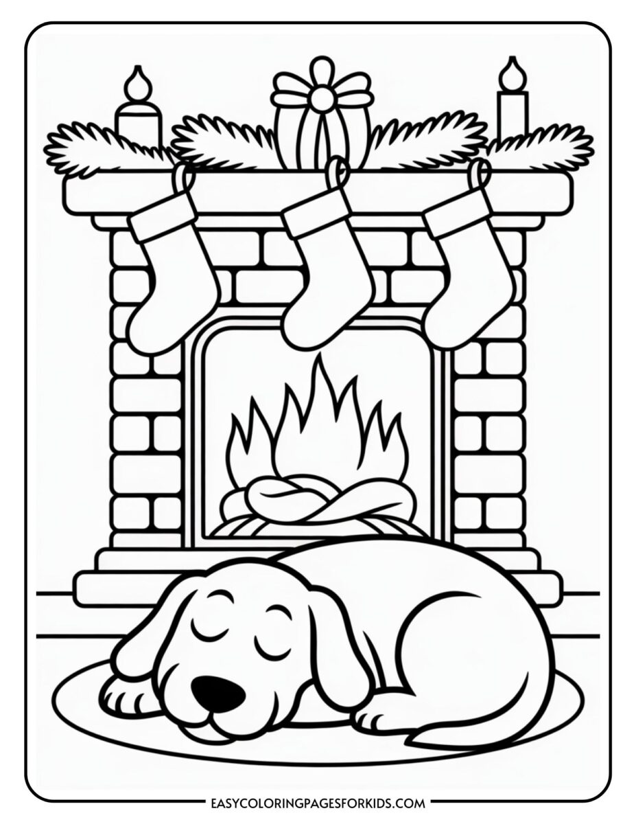 Christmas Dog Coloring Page (12 Sheets To Color) - Easy Coloring Pages ...