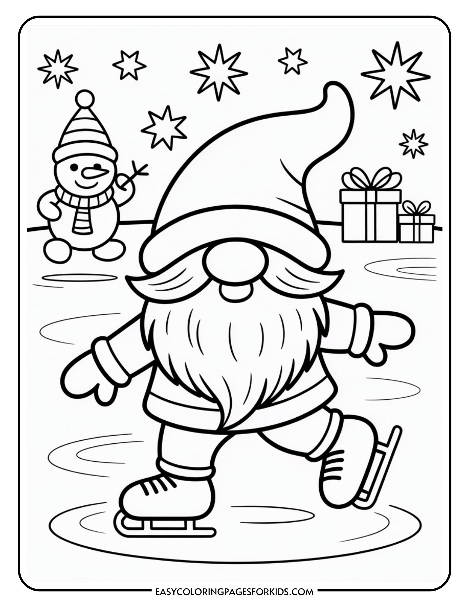 Christmas Gnome Coloring Page (8 Coloring Sheets) - Easy Coloring Pages ...