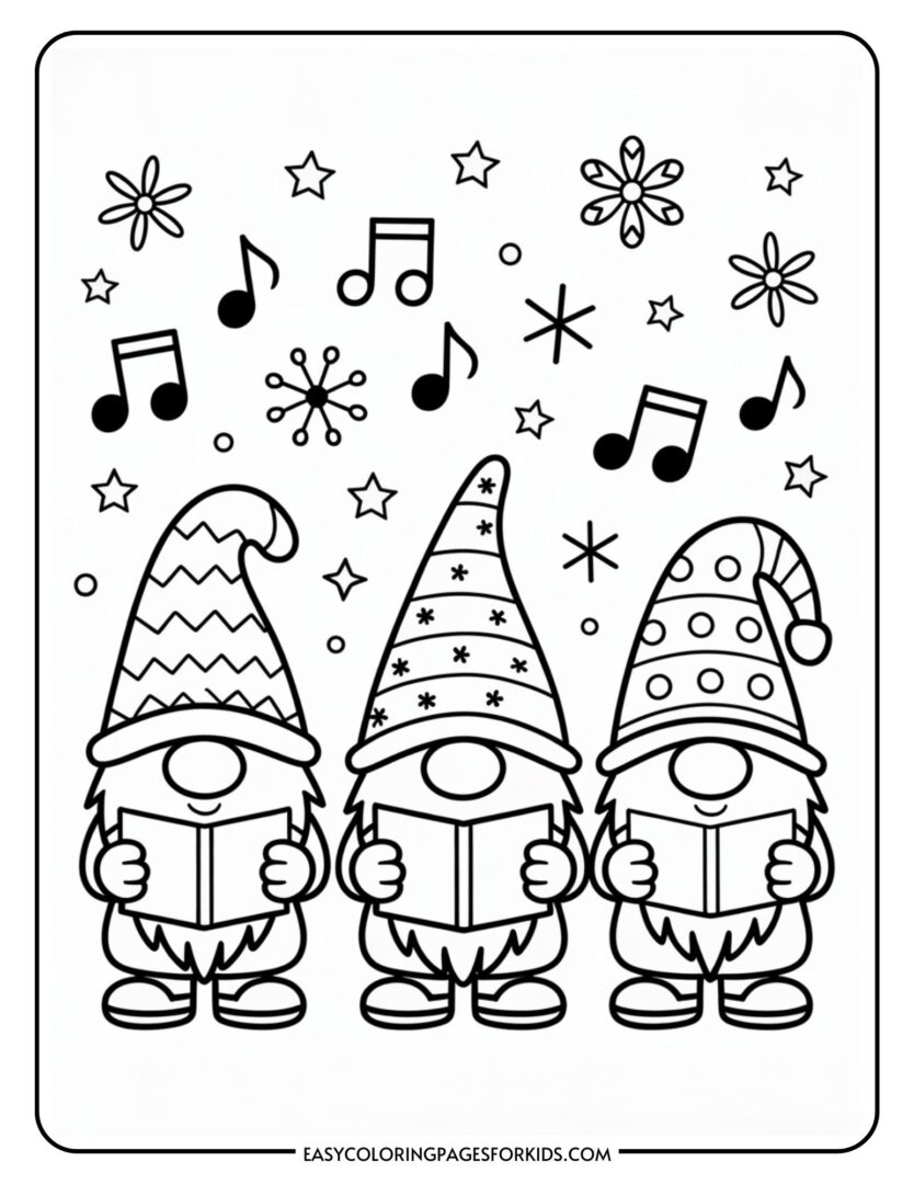 Christmas Gnome Coloring Page (8 Coloring Sheets) - Easy Coloring Pages ...