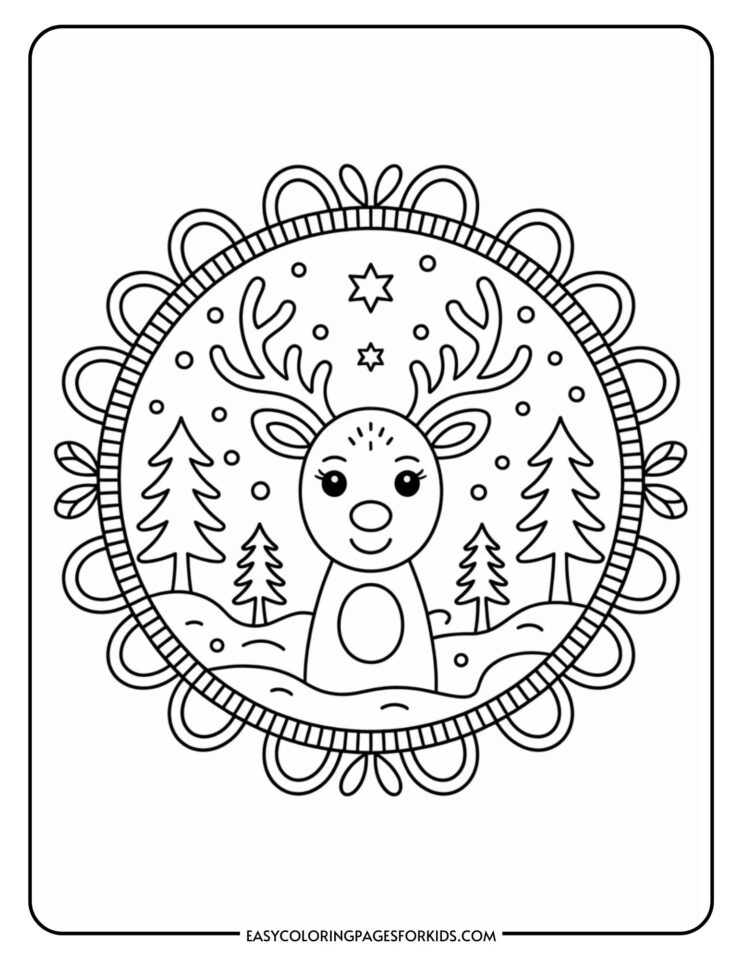 Christmas Mandala Coloring Pages (8 Pages To Color) - Easy Coloring ...