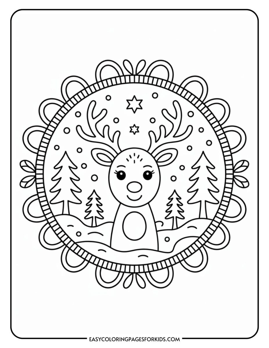 Christmas Mandala Coloring Pages (8 Pages To Color) - Easy Coloring ...