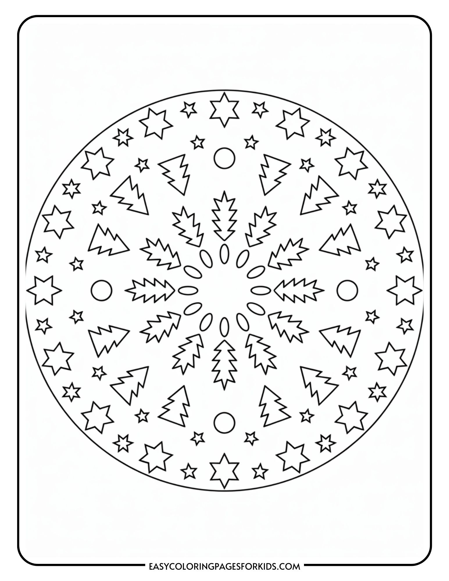 Christmas Mandala Coloring Pages (8 Pages To Color) - Easy Coloring ...