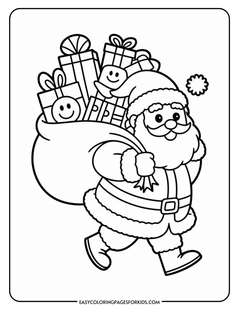 Christmas Present Coloring Page (8 Sheets To Color) - Easy Coloring ...