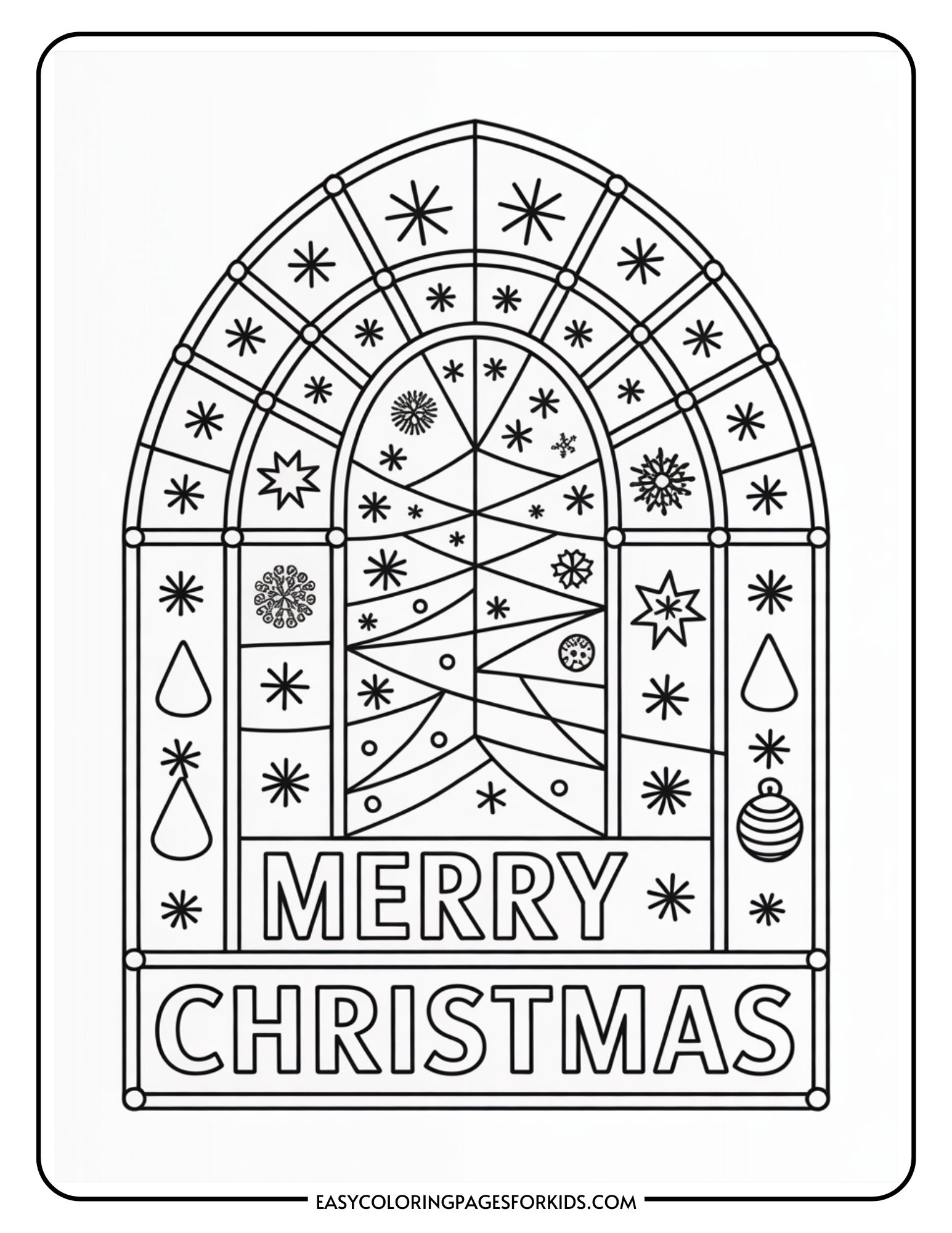 Christmas Stained Glass Coloring Pages (11 Pages To Color) - Easy ...