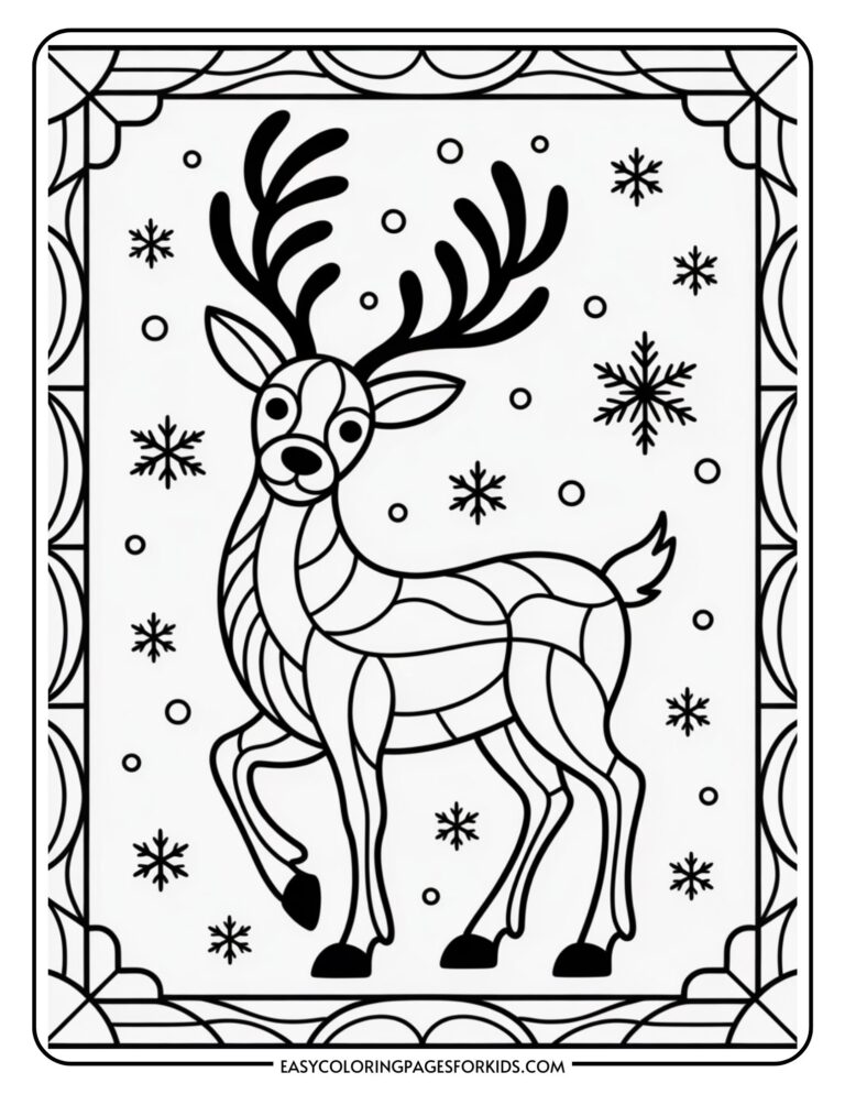 Christmas Stained Glass Coloring Pages (11 Pages To Color) - Easy ...