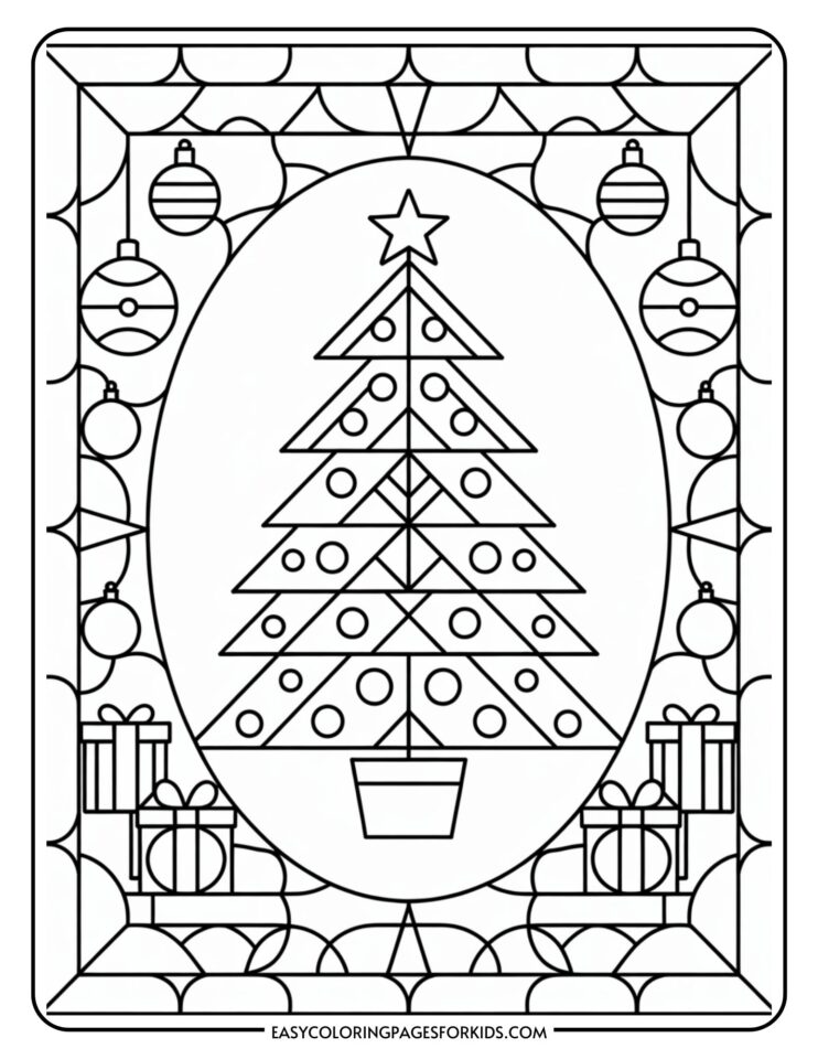 Christmas Stained Glass Coloring Pages (11 Pages To Color) - Easy ...