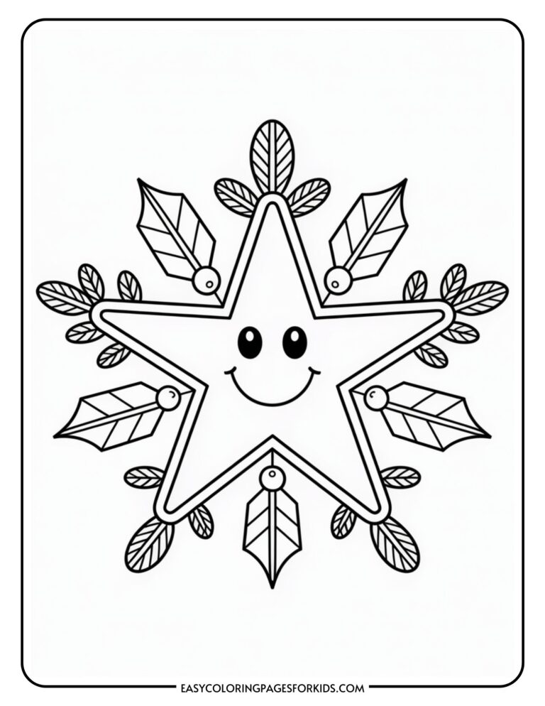 Christmas Star Coloring Page (8 Sheets To Color) - Easy Coloring Pages ...
