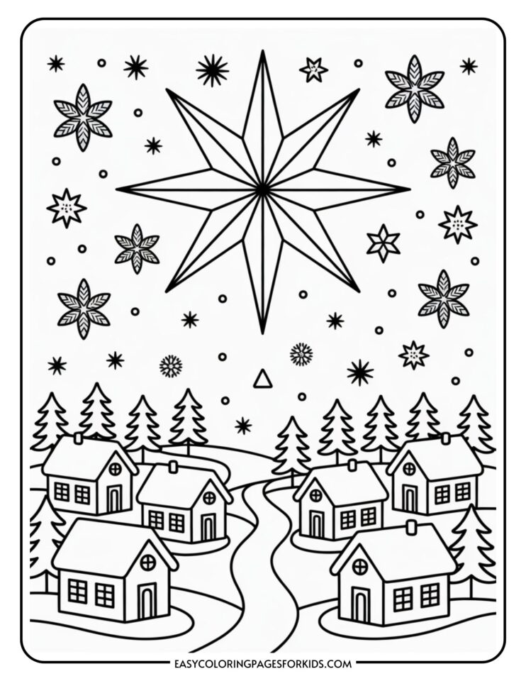 Christmas Star Coloring Page (8 Sheets To Color) - Easy Coloring Pages ...