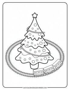 Christmas Train Coloring Pages (8 Pages To Color) - Easy Coloring Pages ...
