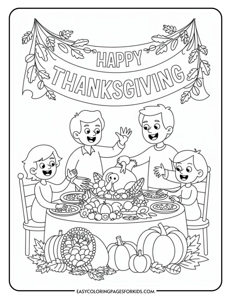 Coloring Pages Thanksgiving Printable (10 PDF Pages) - Easy Coloring ...
