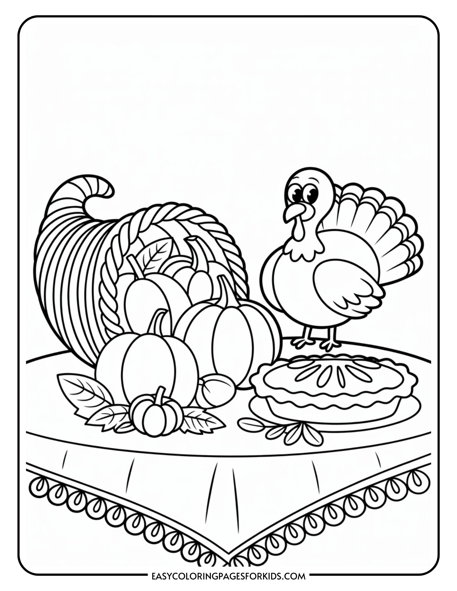 Coloring Pages Thanksgiving Printable (10 PDF Pages) - Easy Coloring ...