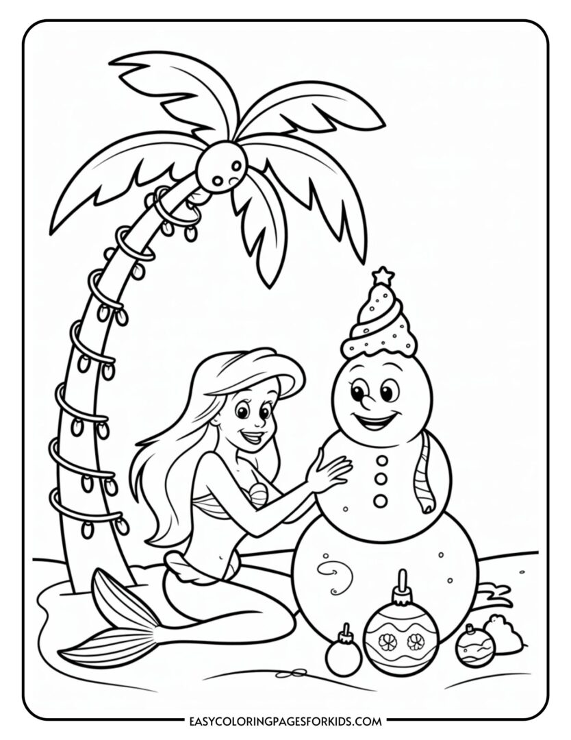 Disney Princess Christmas Coloring Pages (10 Pages To Color) - Easy ...