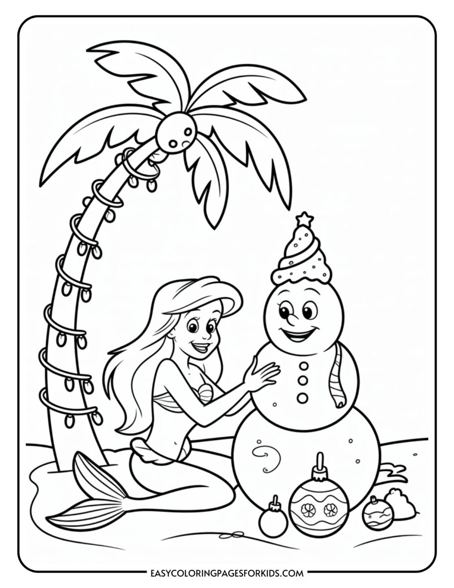 Disney Princess Christmas Coloring Pages (10 Pages To Color) - Easy ...