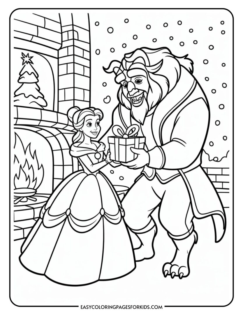 Disney Princess Christmas Coloring Pages (10 Pages To Color) - Easy ...