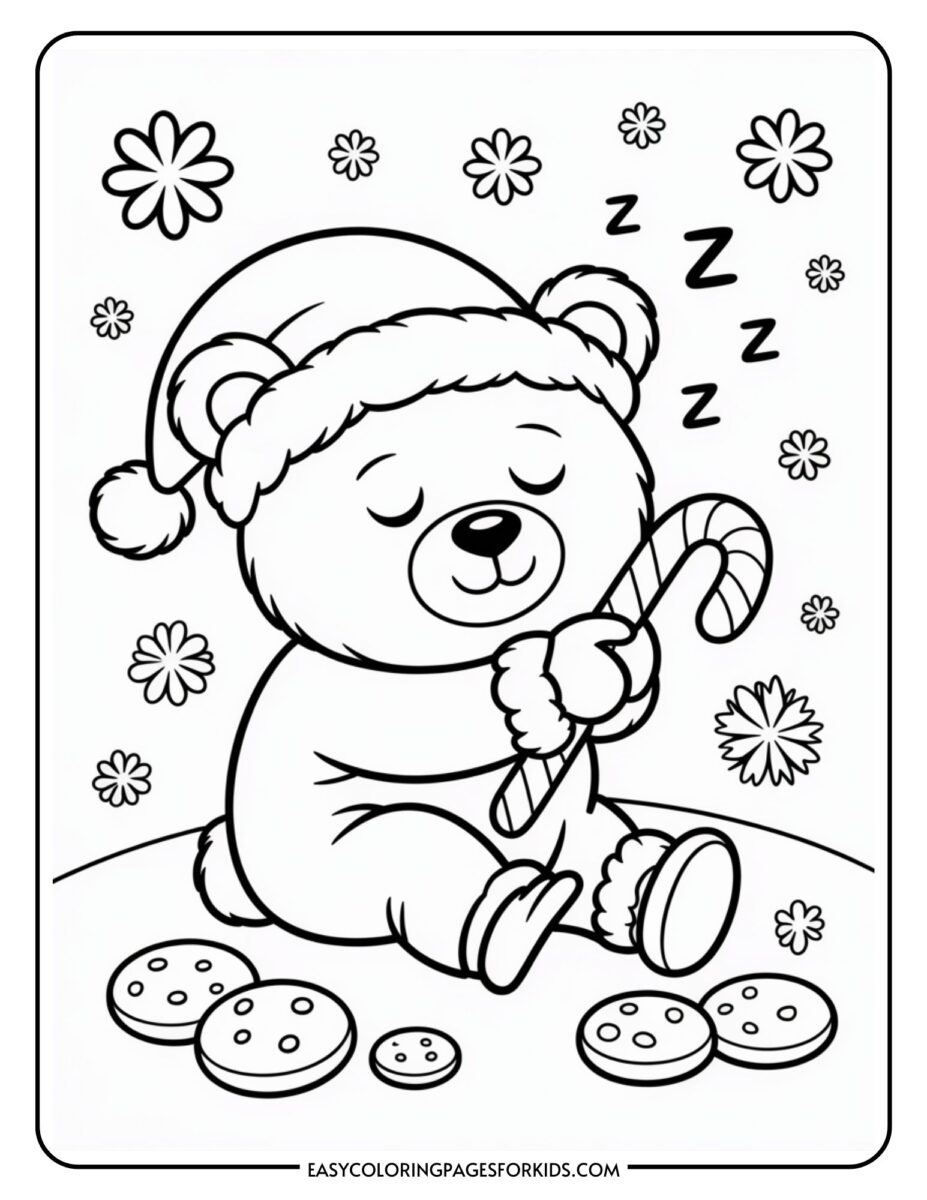 Easy Cute Christmas Coloring Pages (8 Sheets To Color) - Easy Coloring ...