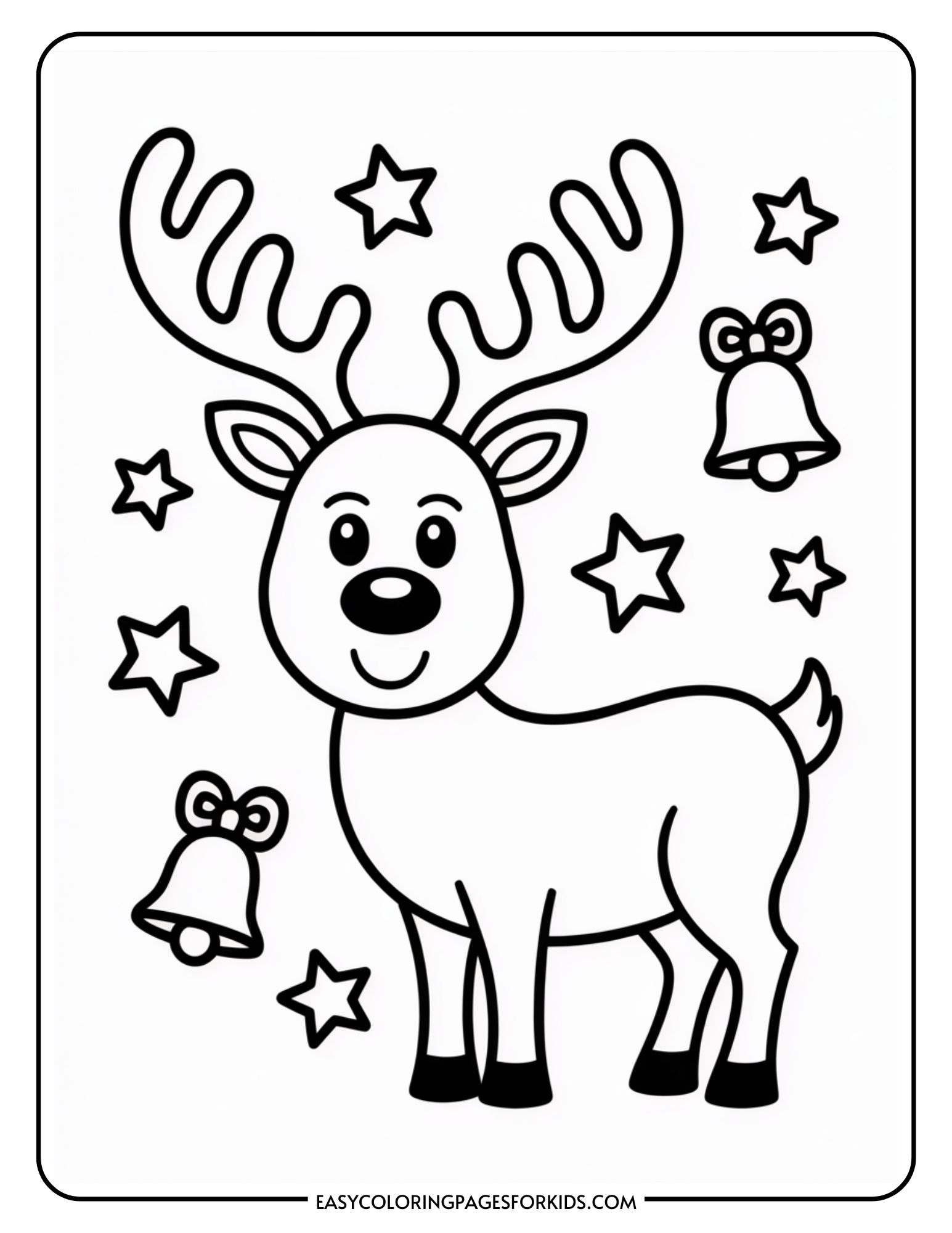 Easy Cute Christmas Coloring Pages (8 Sheets To Color) - Easy Coloring ...