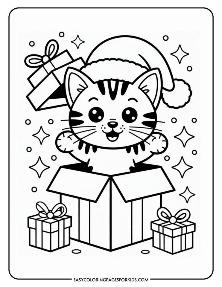 Kawaii Cute Christmas Coloring Pages (8 PDF Pages) - Easy Coloring ...
