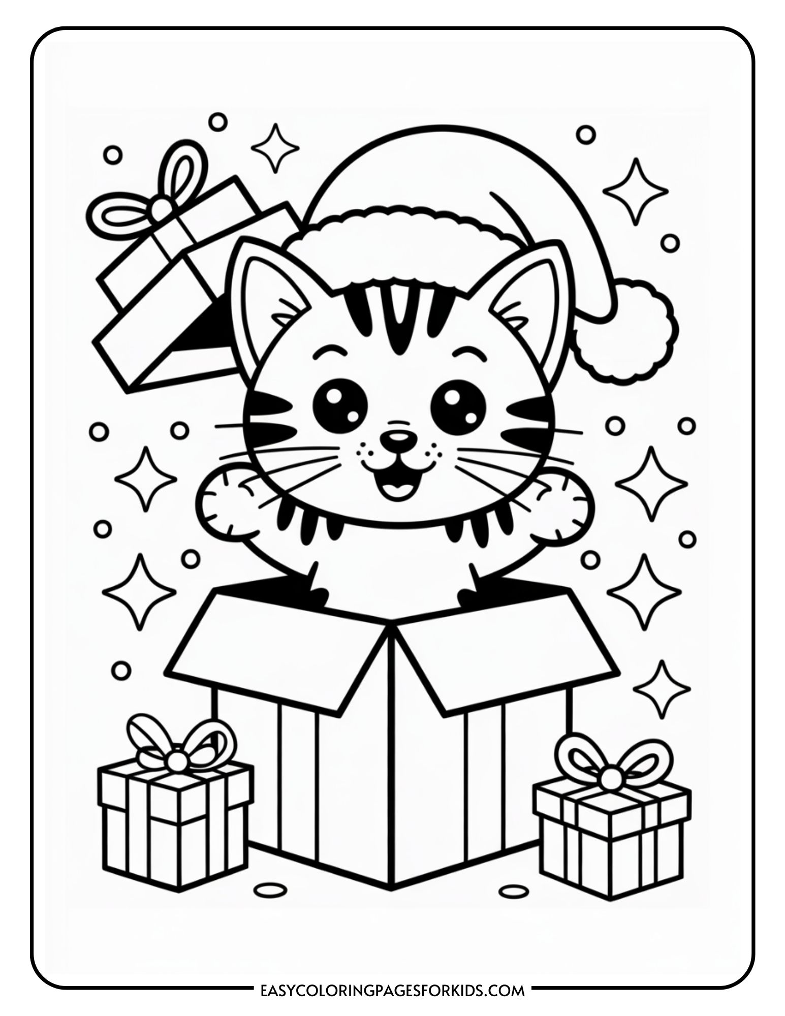 Kawaii Cute Christmas Coloring Pages (8 PDF Pages) - Easy Coloring ...