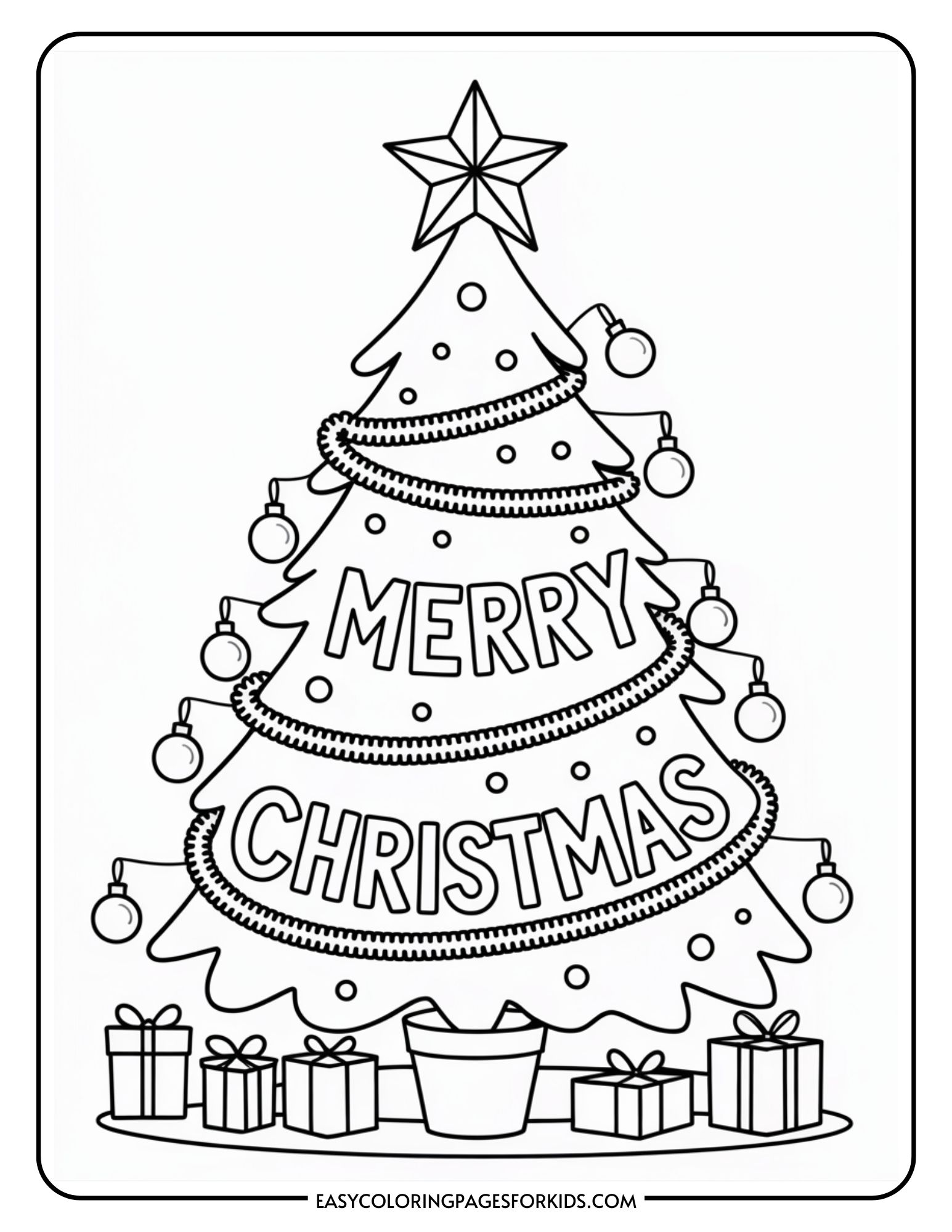 Merry Christmas Printable Coloring Pages (8 Pages To Print) - Easy ...