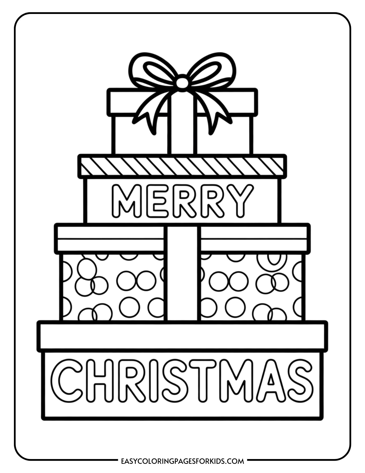 Merry Christmas Printable Coloring Pages (8 Pages To Print) - Easy ...