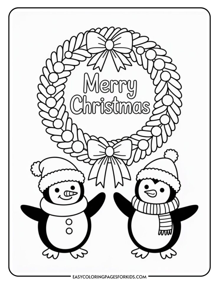 Merry Christmas Printable Coloring Pages (8 Pages To Print) - Easy ...